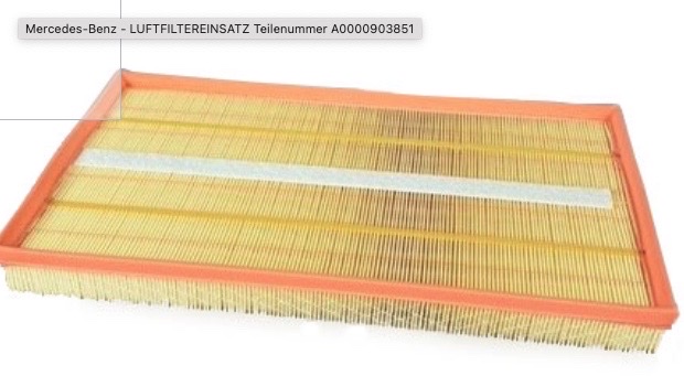 LUCHTFILTER, A0000903851 nieuw origineel MERCEDES BENZ - VEWOS ...